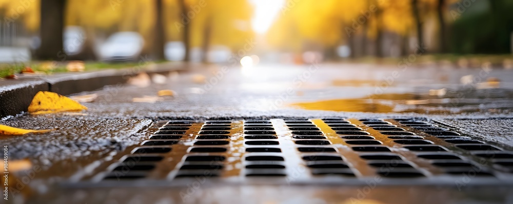 Urban Stormwater Management - Close-Up of Street Drainage Grates ...