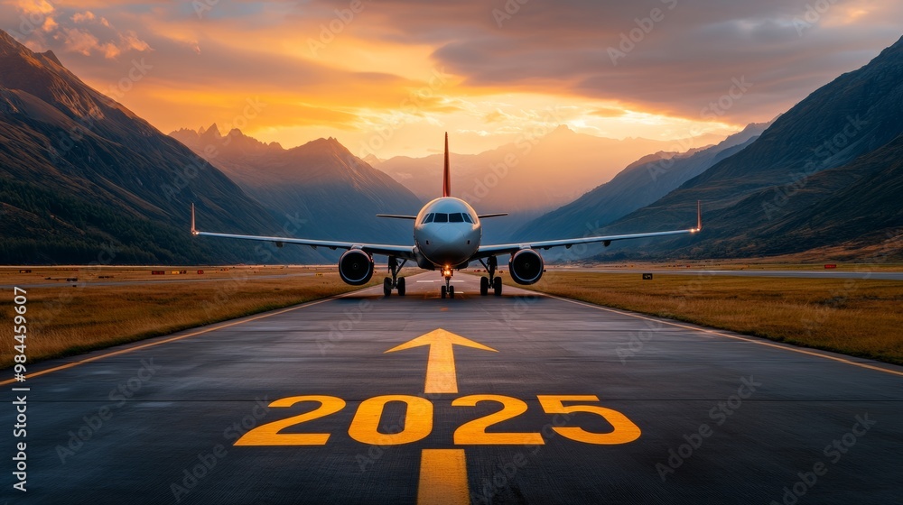 Airplane Taking Off into 2025: A powerful image of an airplane taking ...