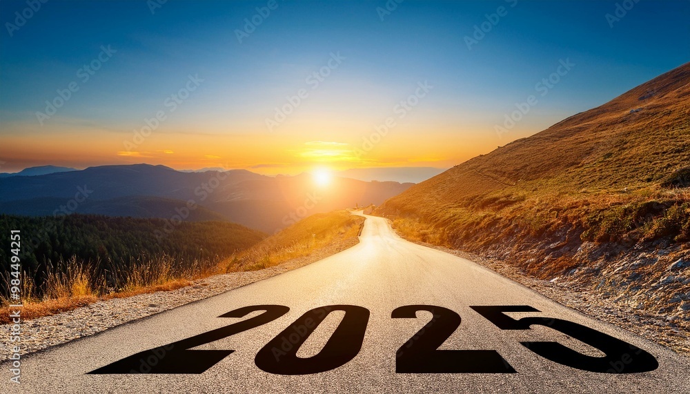 Bonne année 2025 : concept de nouvelle année 2025 avec un lever de ...