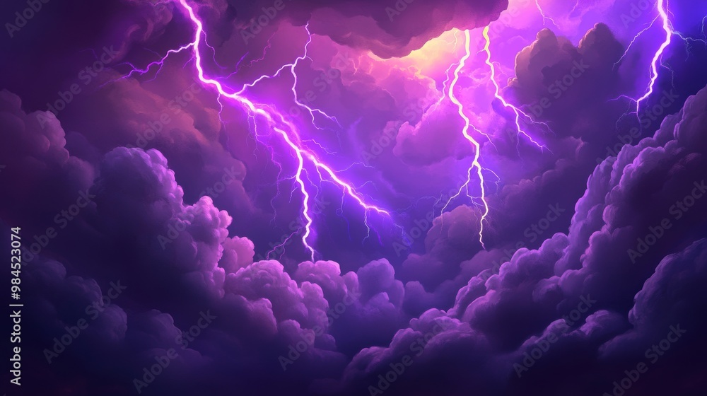 Sprite sheet of a lightning strike from a thunderstorm. The sprite ...