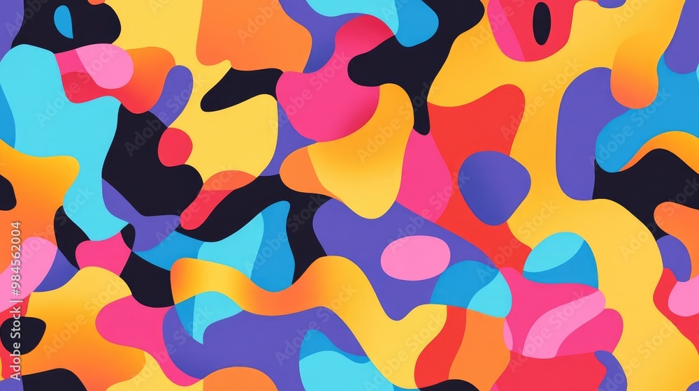 Multicolored Wallpaper Texture Featuring Random Shapes for Art ...