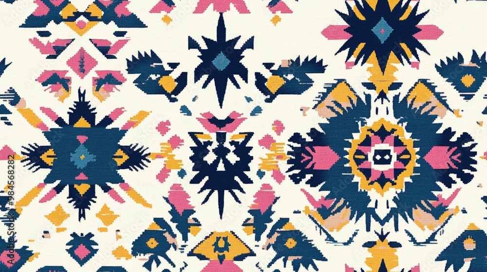 Aztec design seamless African print Indian textile Mexican influence ...