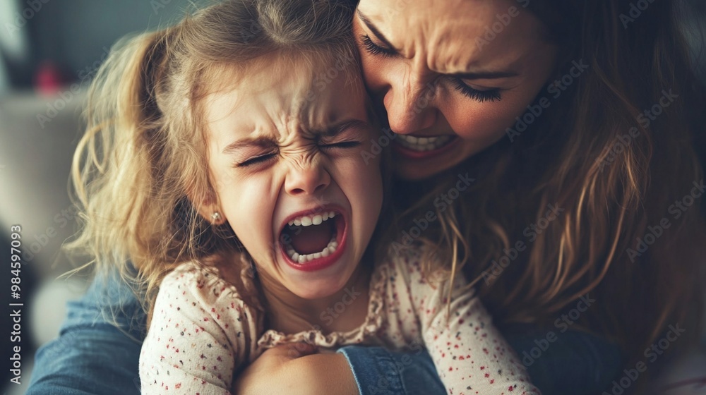Intense emotional moment captured as young child screams in distress ...