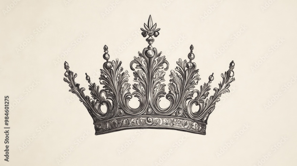 Vintage line drawing illustration of the Eastern Crown known as the ...