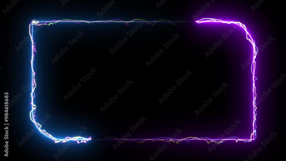 neon border frame animated background rotating neon frame electric blue ...