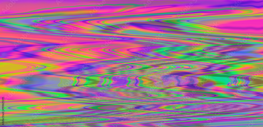 Digital glitch or a distorted video signal, with sharp angles and ...