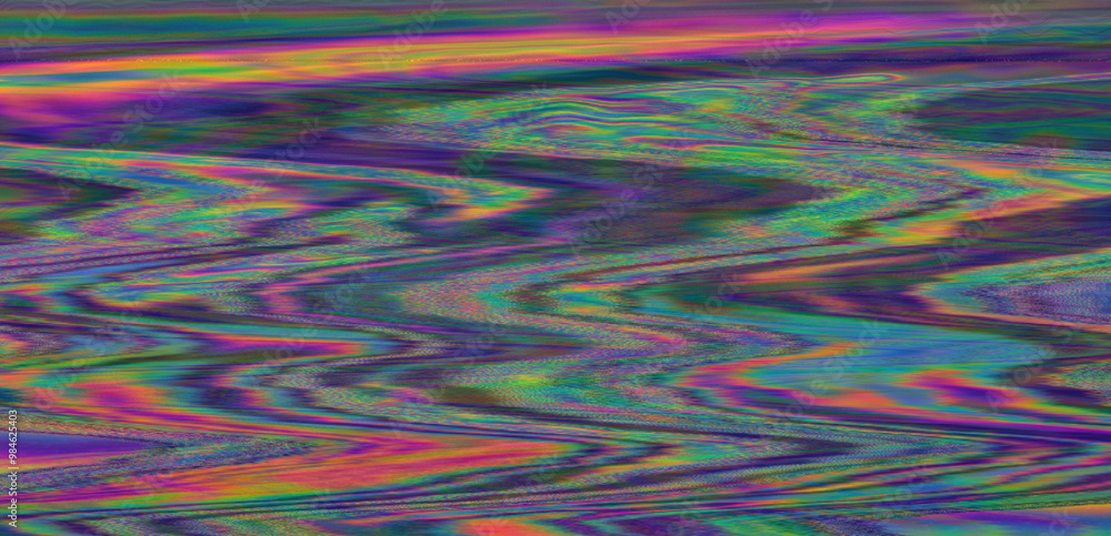 Digital glitch or a distorted video signal with sharp angles and jagged ...