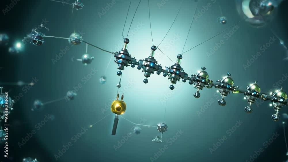 A swarm of nanorobots assembling a tiny structure on a molecular scale ...