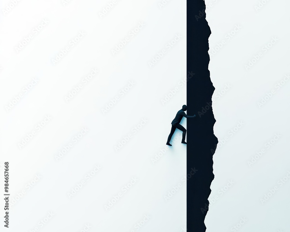 Human silhouette breaking through a digital wall, overcoming online ...