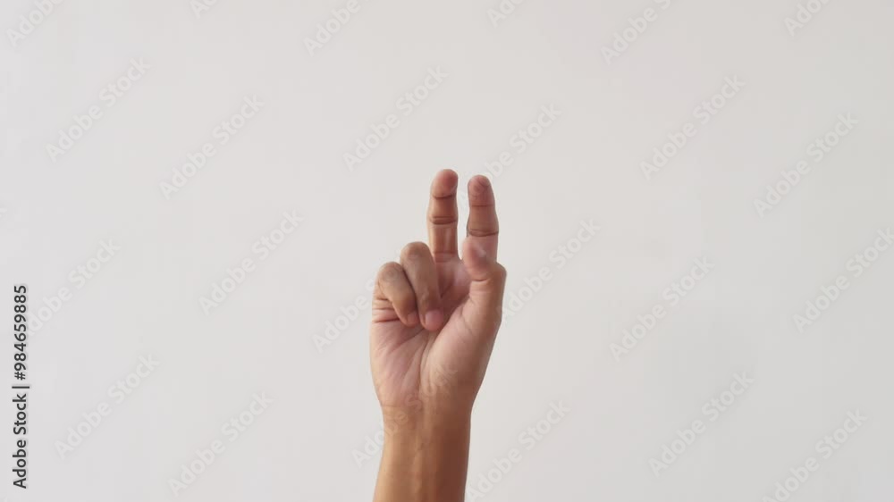 Asian male hands counting numbers one to ten on white background. hand ...