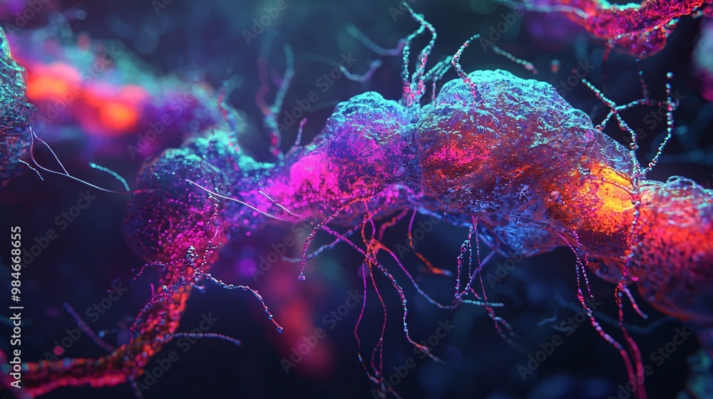 Artistic rendering of a cell's cytoskeleton, highlighting microtubules ...