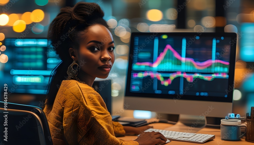 Innovative finance analysis by African female programmer, blending ...