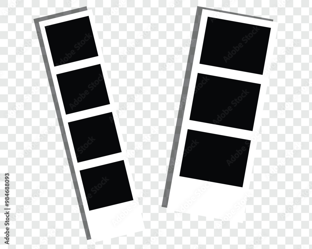 Photo booth images. Realistic blank photography template. Retro empty ...