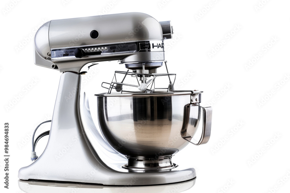 Vintage stand mixer isolated on white background. Modern electronic ...