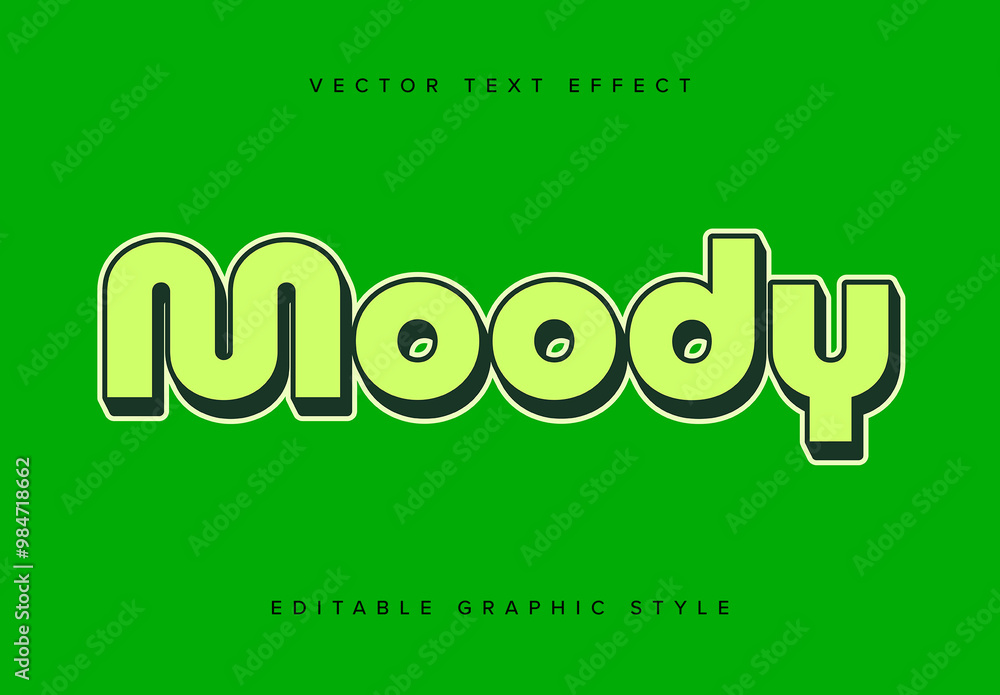 Green Layered Text Effect Mockup Stock Template | Adobe Stock