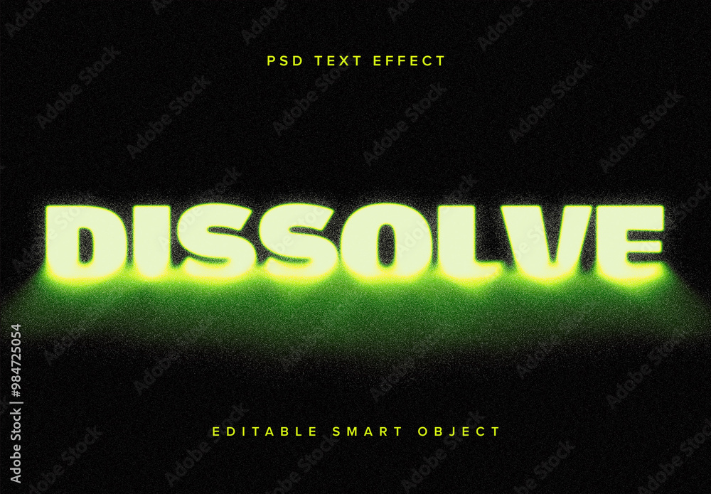 Green Dissolving Text Effect Mockup Stock Template | Adobe Stock