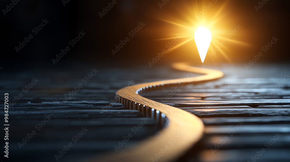 Roadmap engraved on a metal pathway, symbolizing strength and ...
