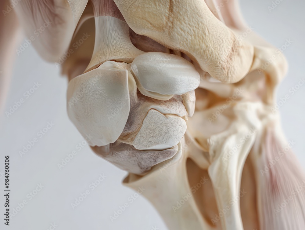 Knee pain from meniscus tear, showing a detailed anatomical image with ...