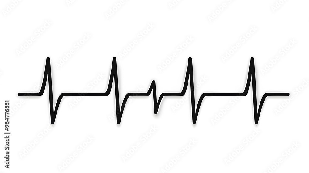 Heart Monitor Flatline: A simplified ECG monitor displaying a flatline ...
