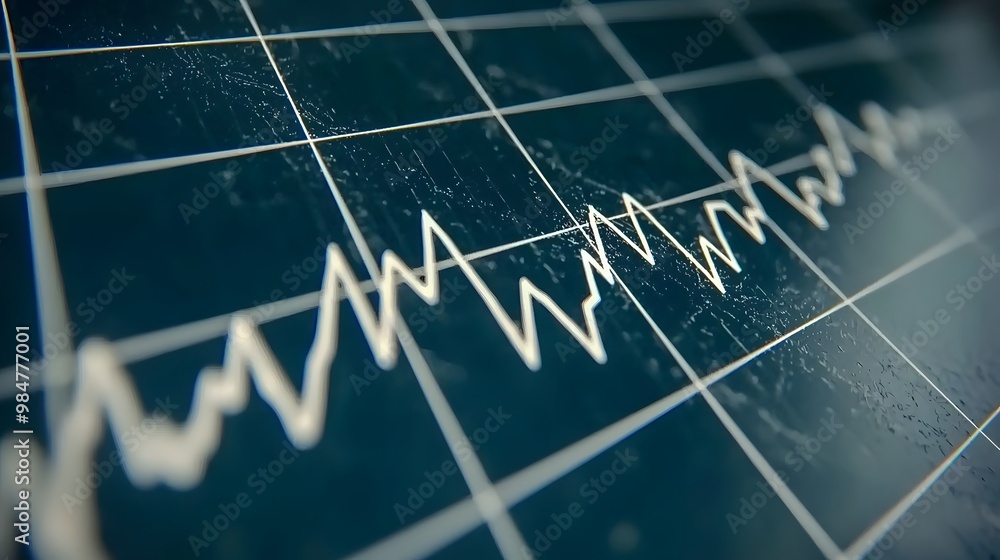 Heartbeat Graph: A white line chart with jagged peaks and valleys—a ...