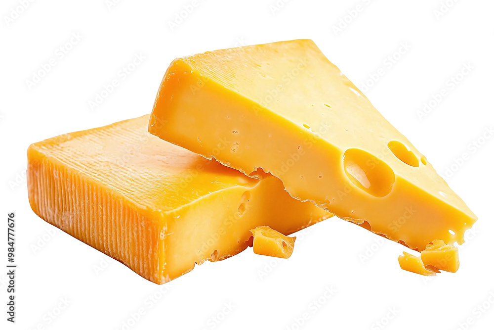 Floating single cheddar cheese slice. On transparent background. PNG ...