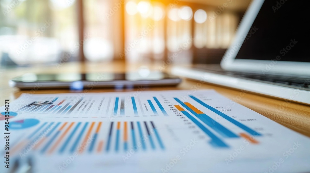 A comprehensive financial report with stacked bar graphs showing income ...