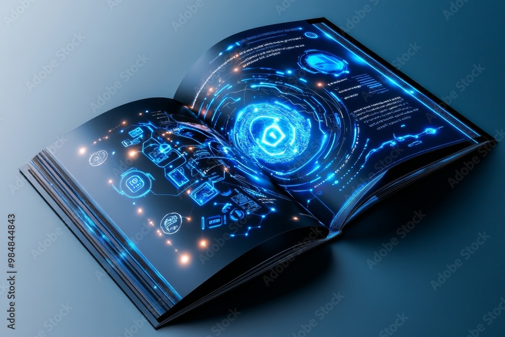 Corporate brochure for technology, with a futuristic color palette ...