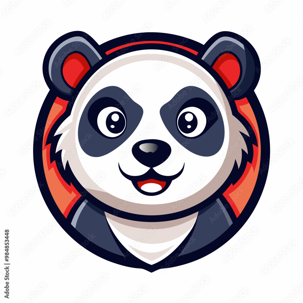 Cartoon Panda Logo, Vector Illustration for Animal and Wildlife-Themed ...