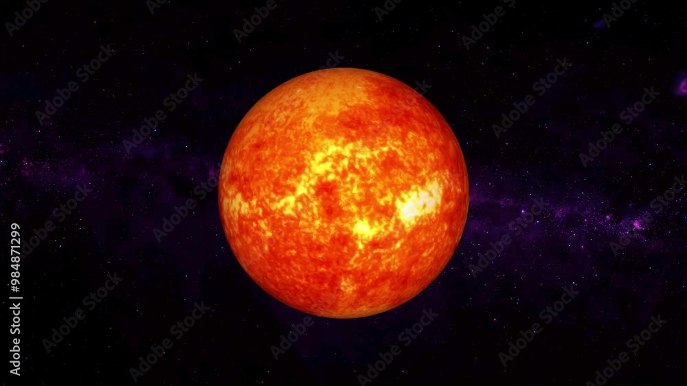 Animation of spinning Sun seen from space on galaxy backgrounds and ...