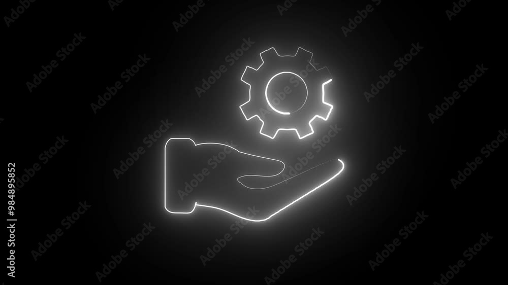 Continuous one single line hand setting icon drawing management ...