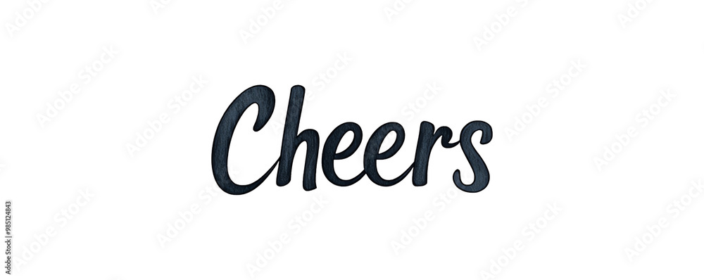 Cheers text design on a transparent background for print or digital use ...