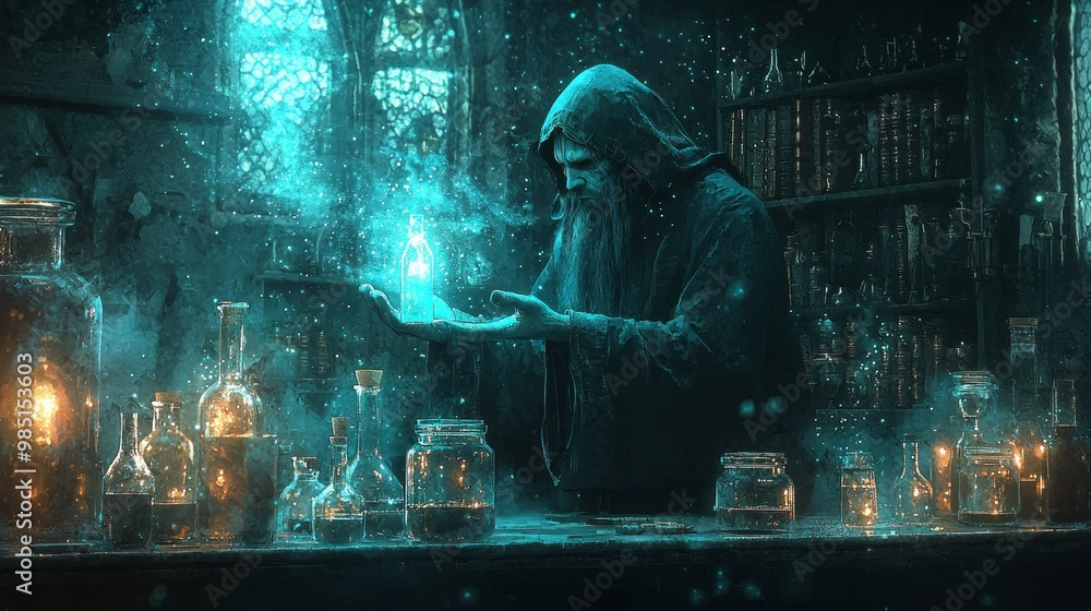 Malevolent Alchemist of the Shadows: 3D Dark Fantasy Villain Crafting ...