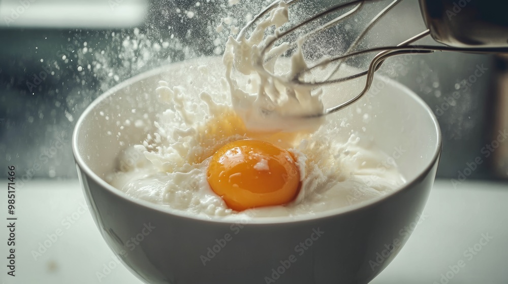 Effortlessly blend ingredients with a mixer for perfectly beaten eggs ...
