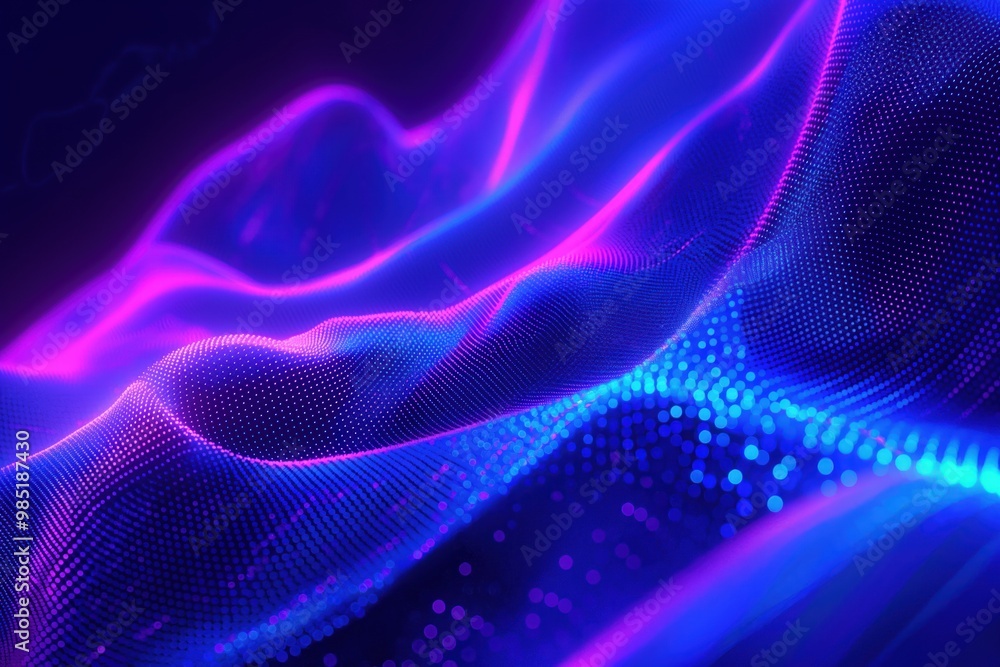 Blue and purple light pattern in abstract design. Section of the ...