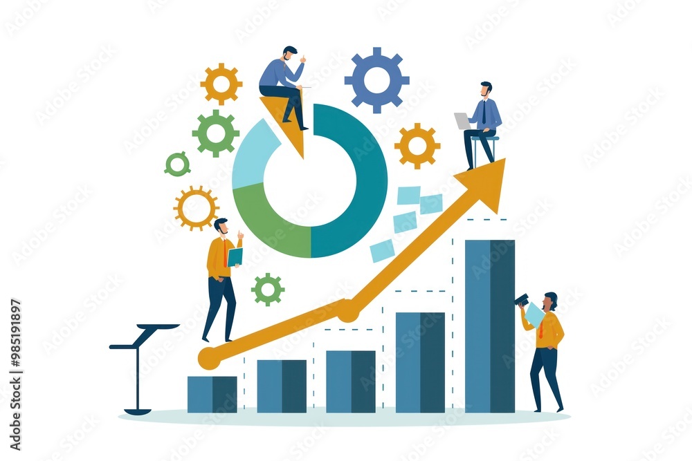 Continuous improvement concept in business. Cycle of growth, progress ...
