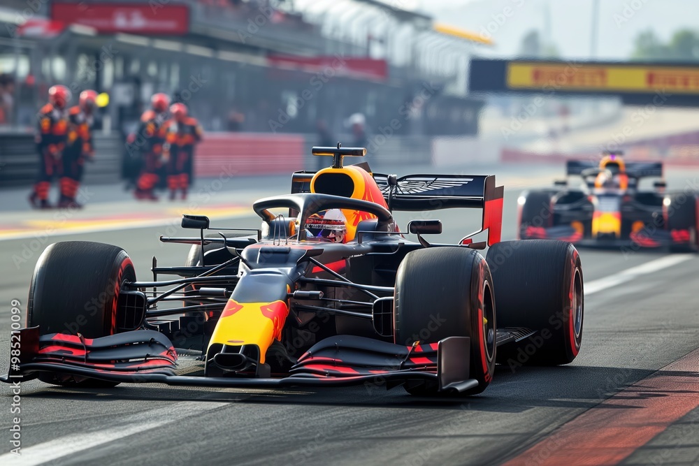 Red Bull Racing driver Max Verstappen in action at Grand Prix. Formula ...