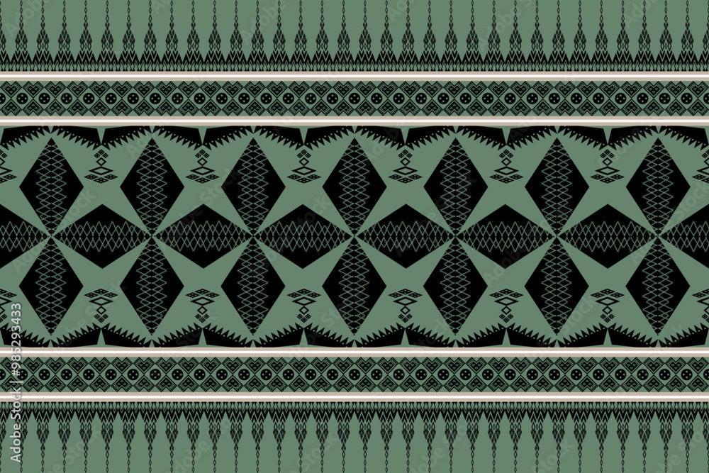 Vecteur Stock Native American Geometric - Green Theme colors - Vector ...
