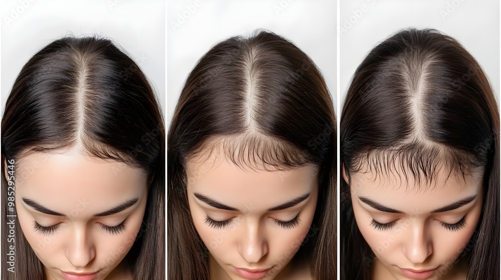 Infographic illustrating the hair regrowth process, step-by-step, with ...