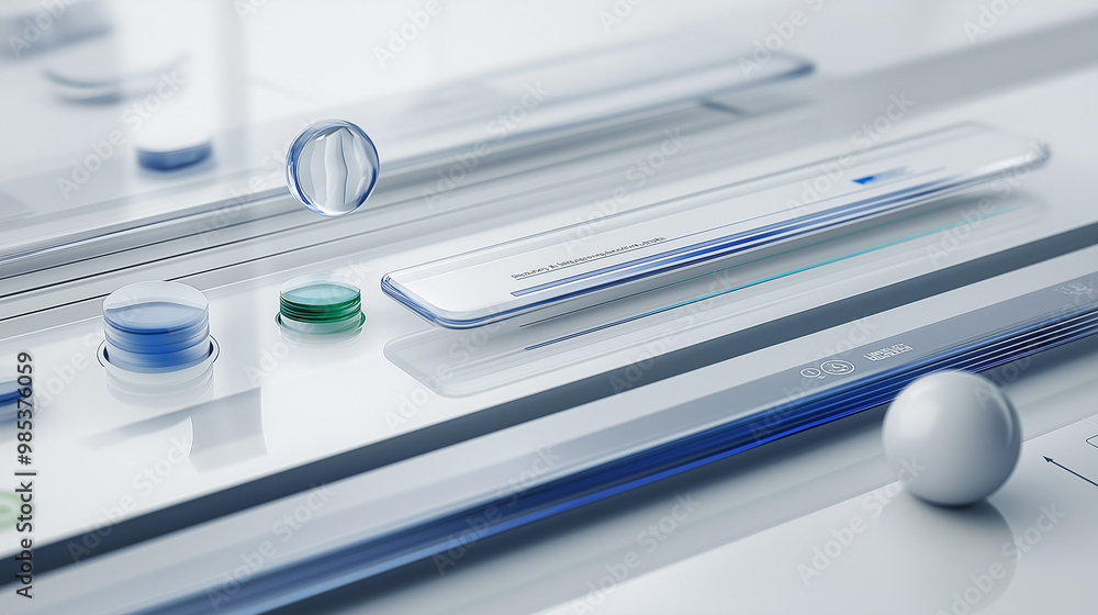 Modern interface design with rounded sliders and buttons, isometric and ...