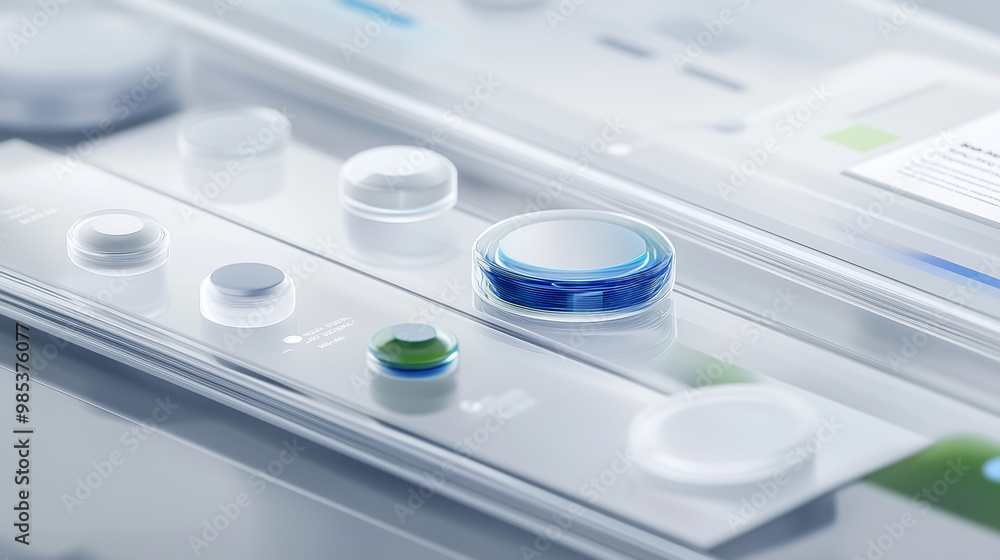 Modern interface design with rounded sliders and buttons, isometric and ...