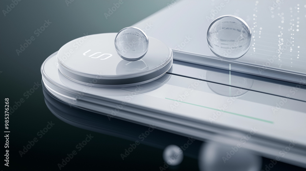 Modern interface design with rounded sliders and buttons, isometric and ...
