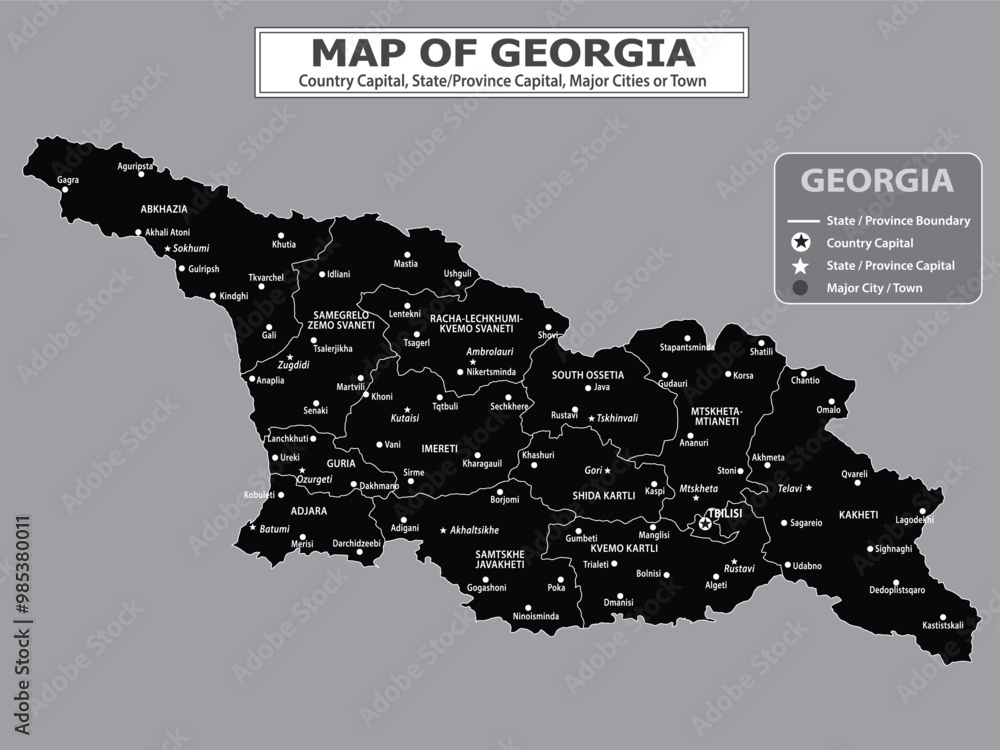 Political map. Political map of country with capital, province or state ...