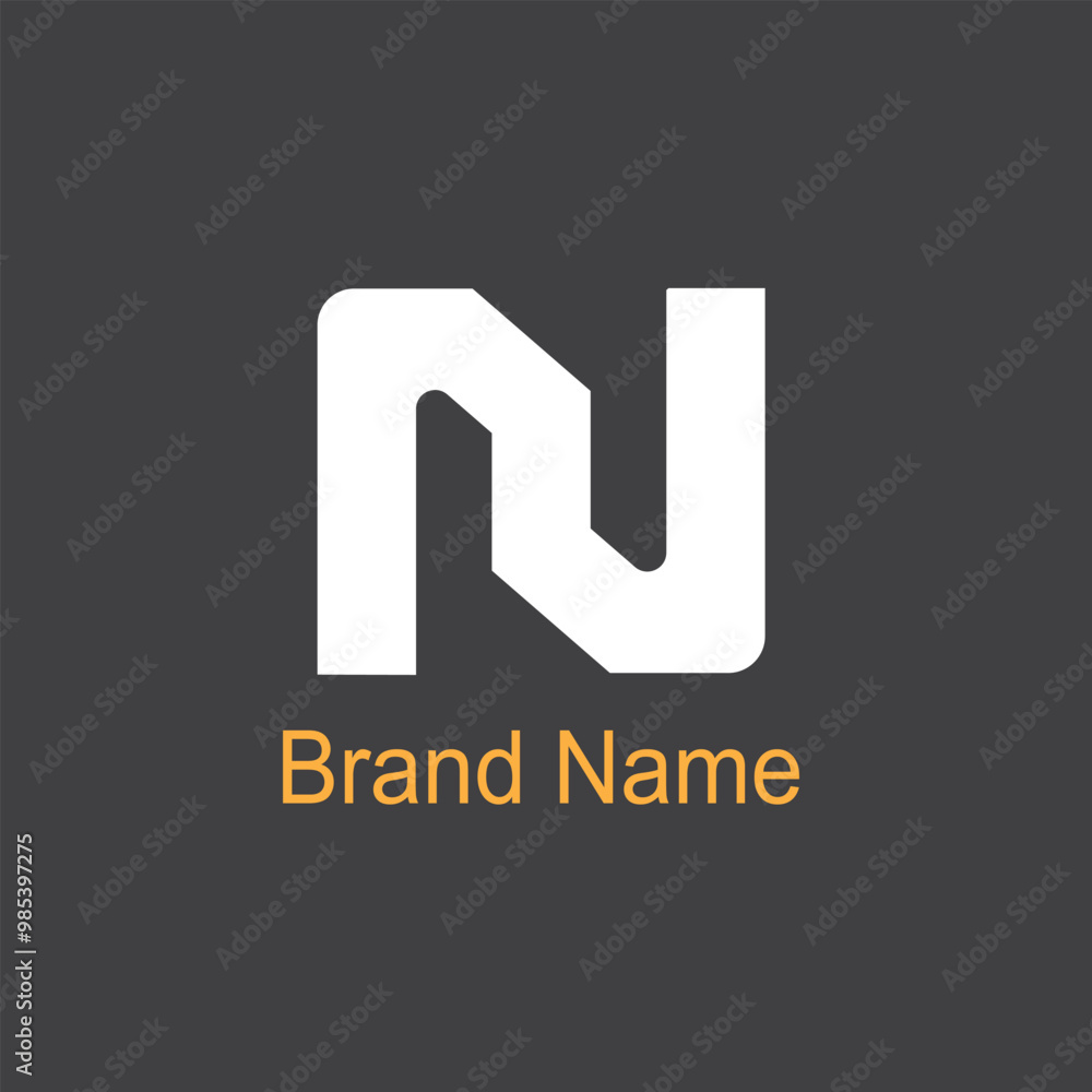 N Logo. CMYK color mode for print. Free font used. Editable color ...