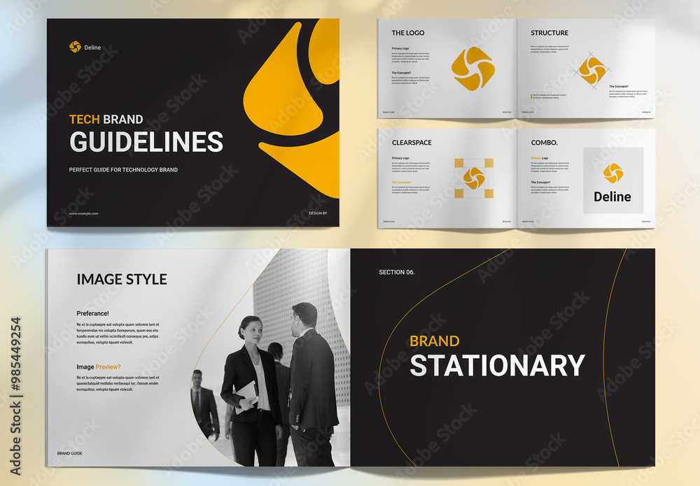 Modern Tech Brand Identity Guideline Stock Template | Adobe Stock
