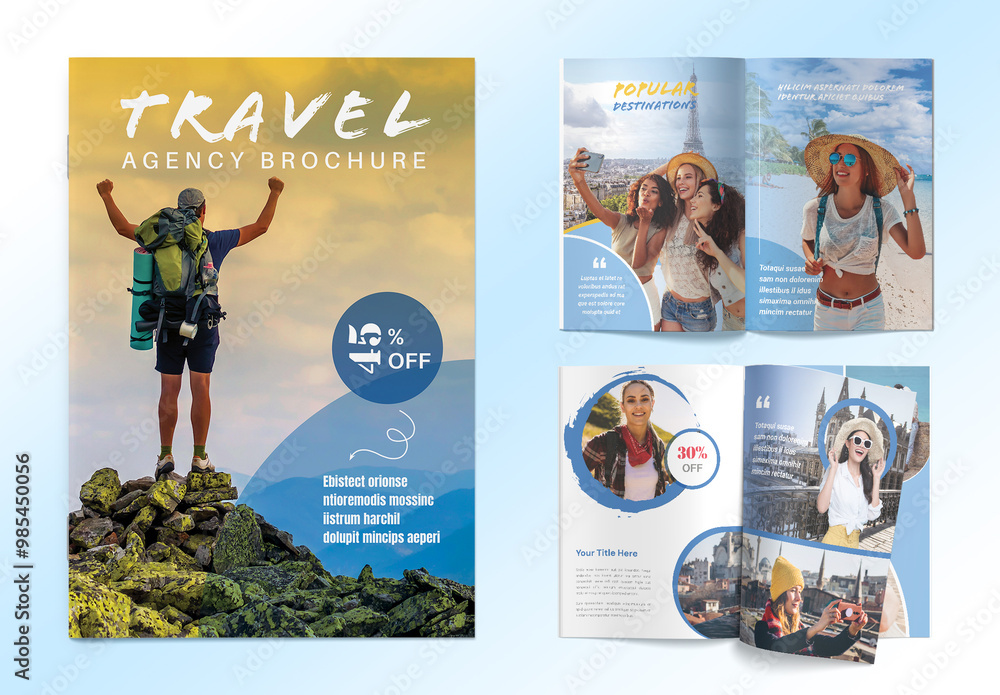 Travel Agency Brochure Layout Stock Template | Adobe Stock