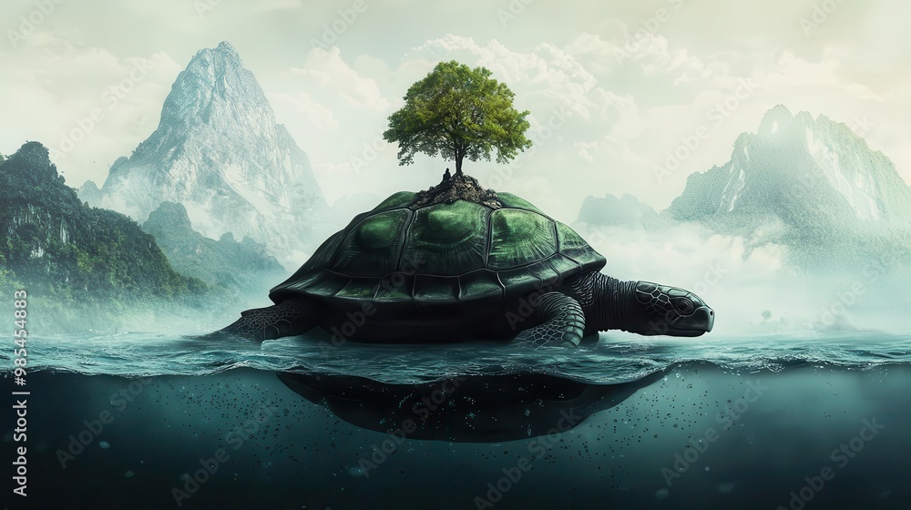 Vishnus Kurma avatar, giant turtle supporting Mount Mandara during the ...