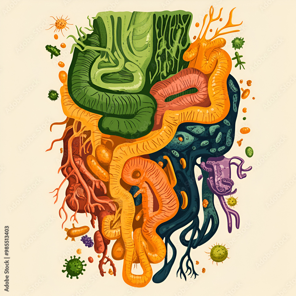 Good vs. Bad Gut Health Illustration, Good vs. Bad Gut Health ...