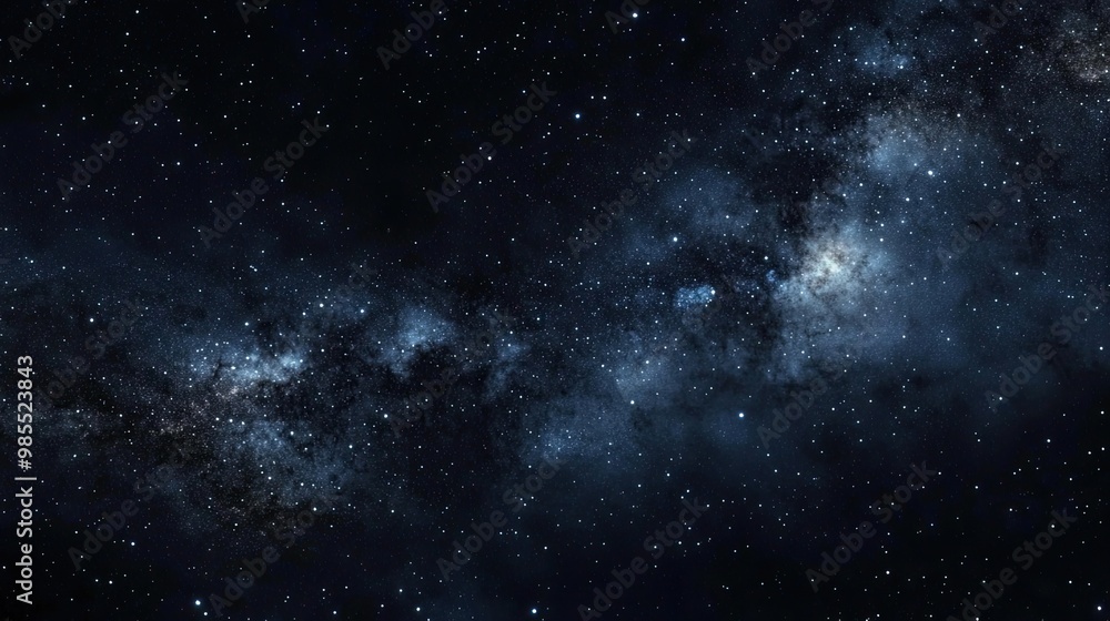 Starry Night Sky Over Dark Space: A deep interstellar space with a ...