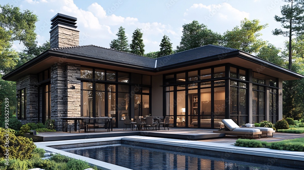 Detailed 3D render of a house plan using CAD tools, showcasing a mockup ...