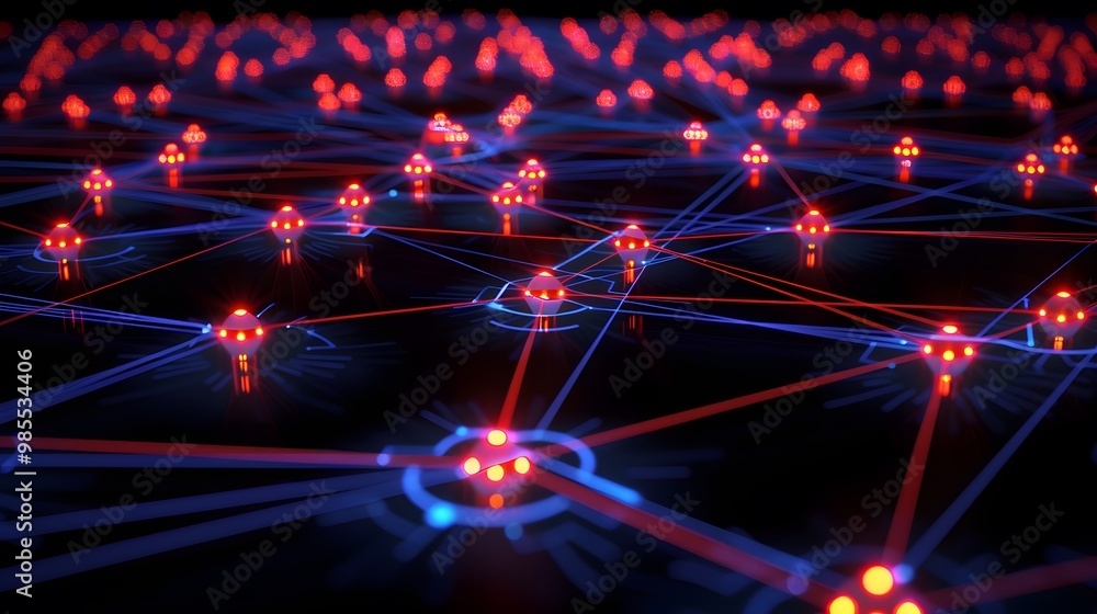 A visual map of glowing nodes connected by lines, representing common ...